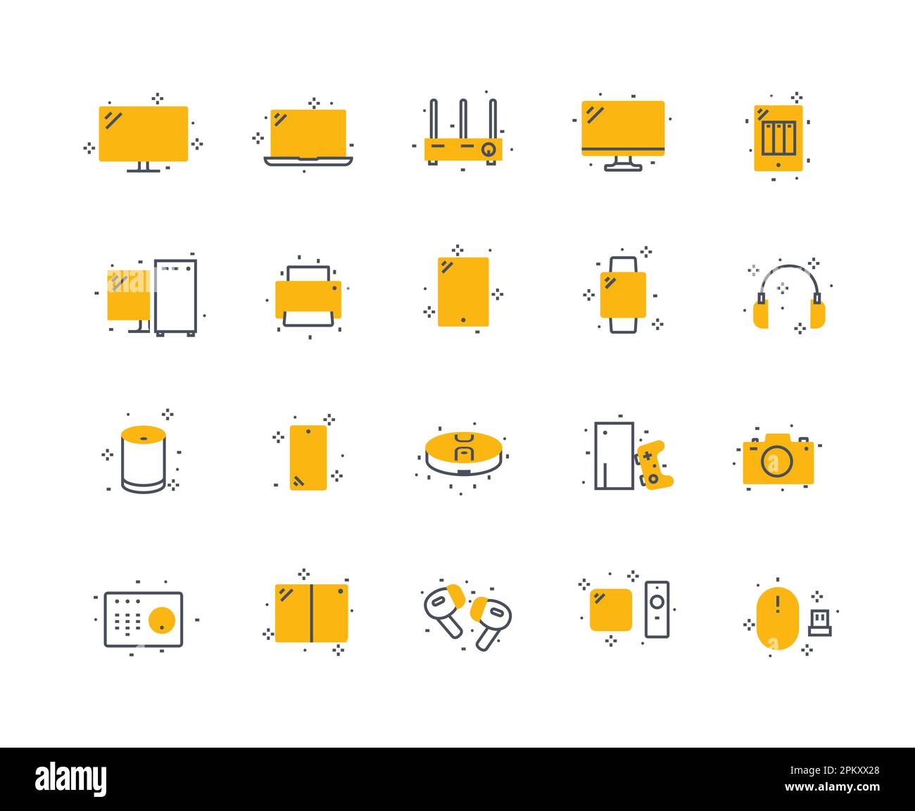 Devices icons color set Stock Vector Image & Art - Alamy