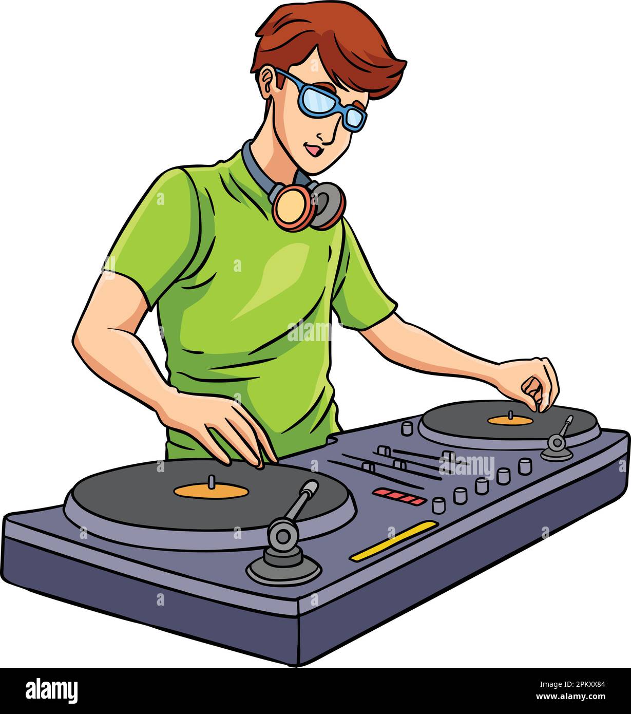 Disk Jockey Cartoon Colored Clipart Illustration Stock Vector Image ...