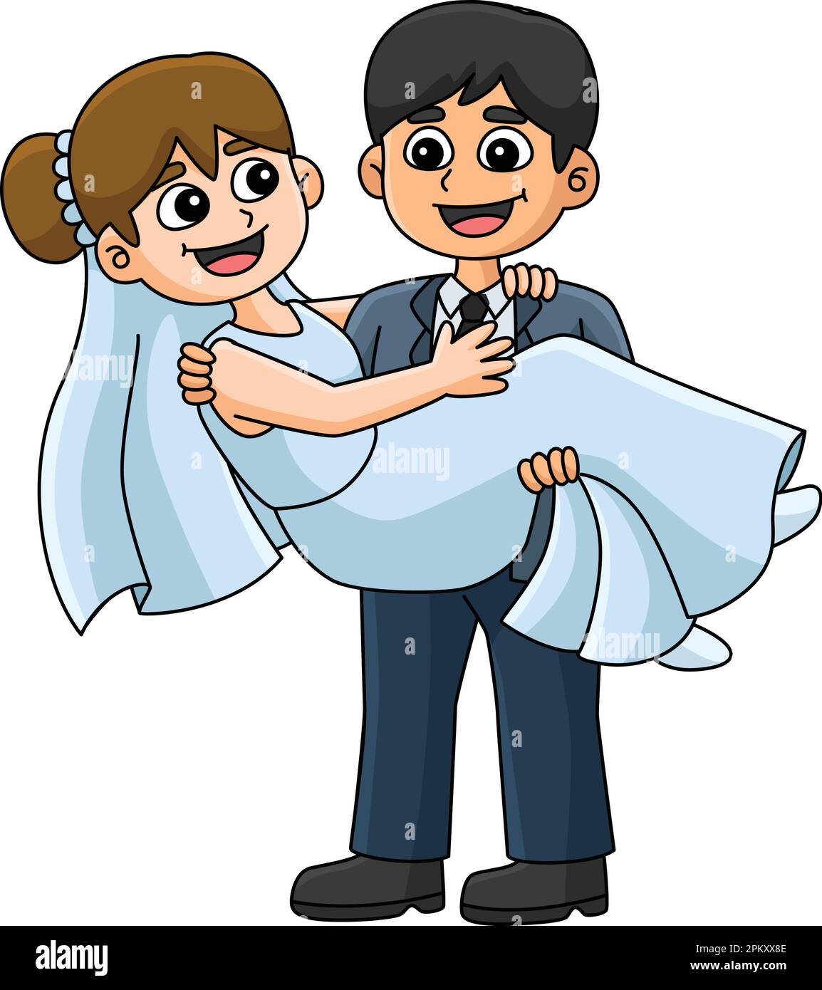 Wedding Groom Carrying Bride Cartoon Clipart Stock Vector Image & Art ...