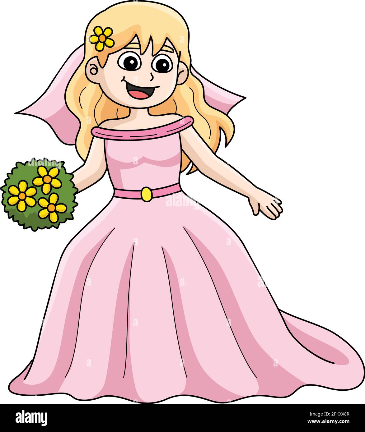 Wedding Bride Cartoon Colored Clipart Illustration Stock Vector Image ...