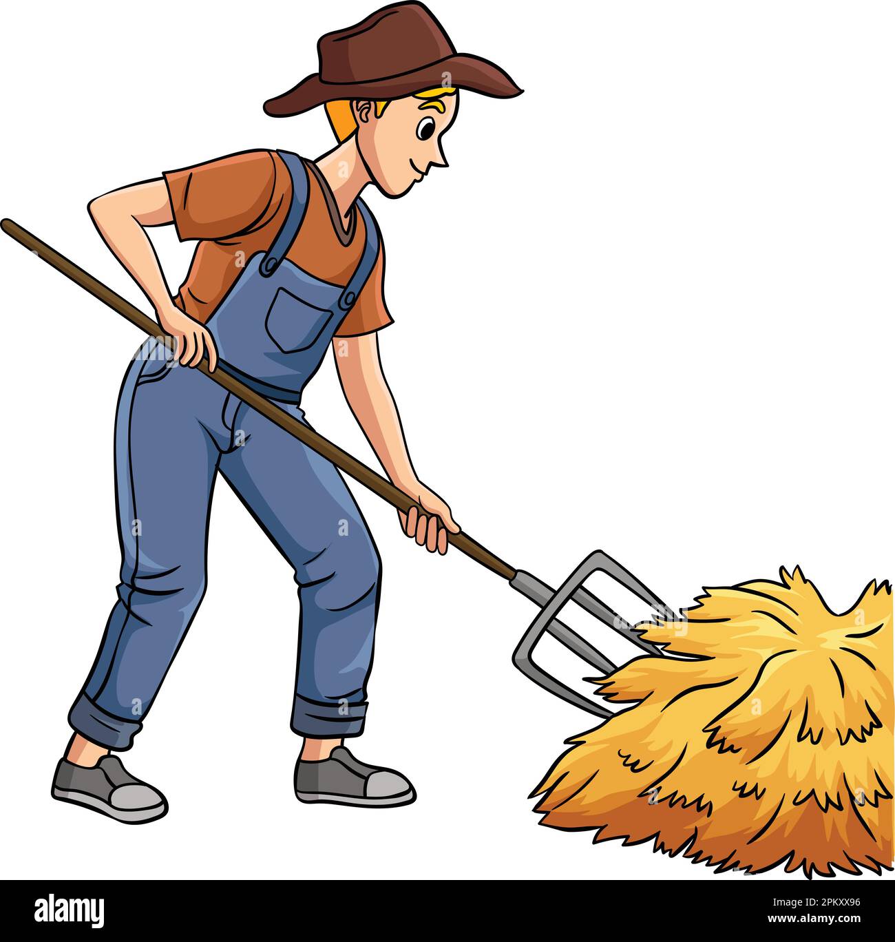 Farmer Cartoon Colored Clipart Illustration Stock Vector Image & Art ...