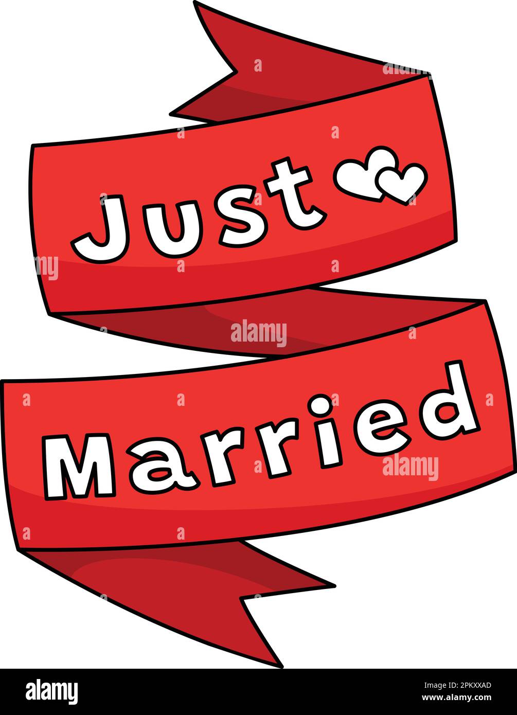 Just Married Cartoon Colored Clipart Illustration Stock Vector Image ...