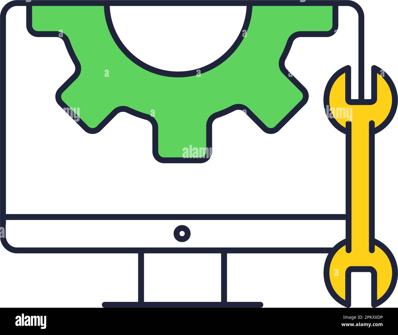 PC computer settings icon line vector symbol Stock Vector Image & Art - Alamy