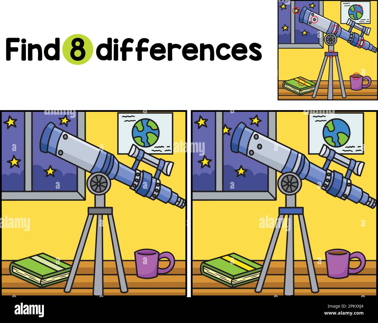 Space Telescope Find The Differences Stock Vector Image & Art - Alamy