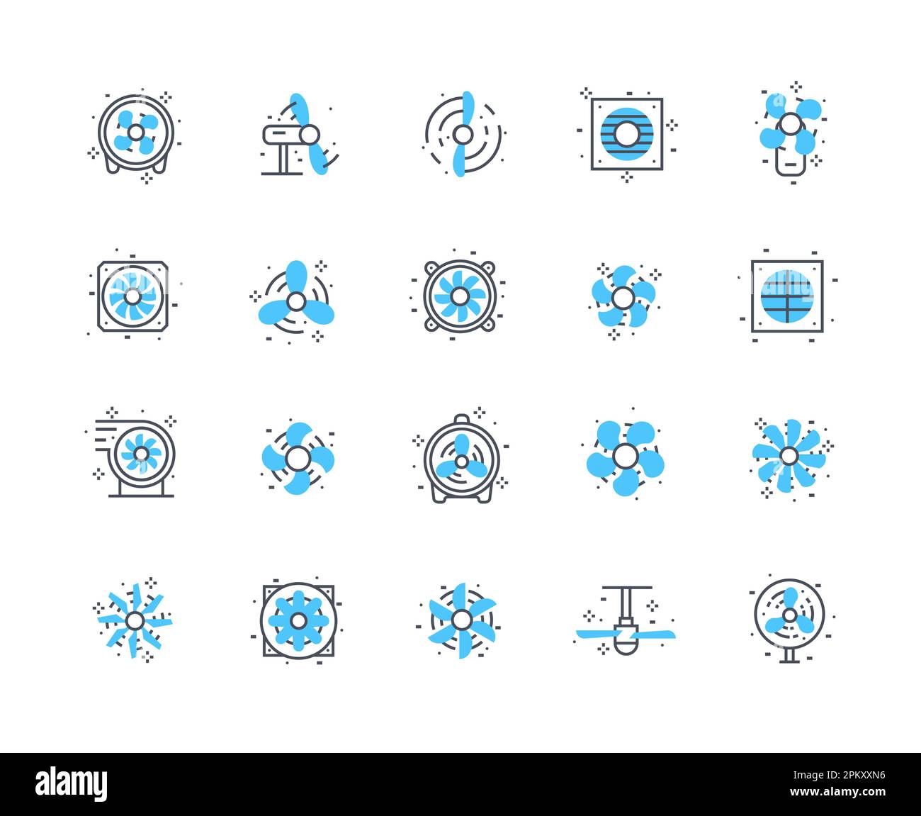 Fan icons color set Stock Vector Image & Art - Alamy