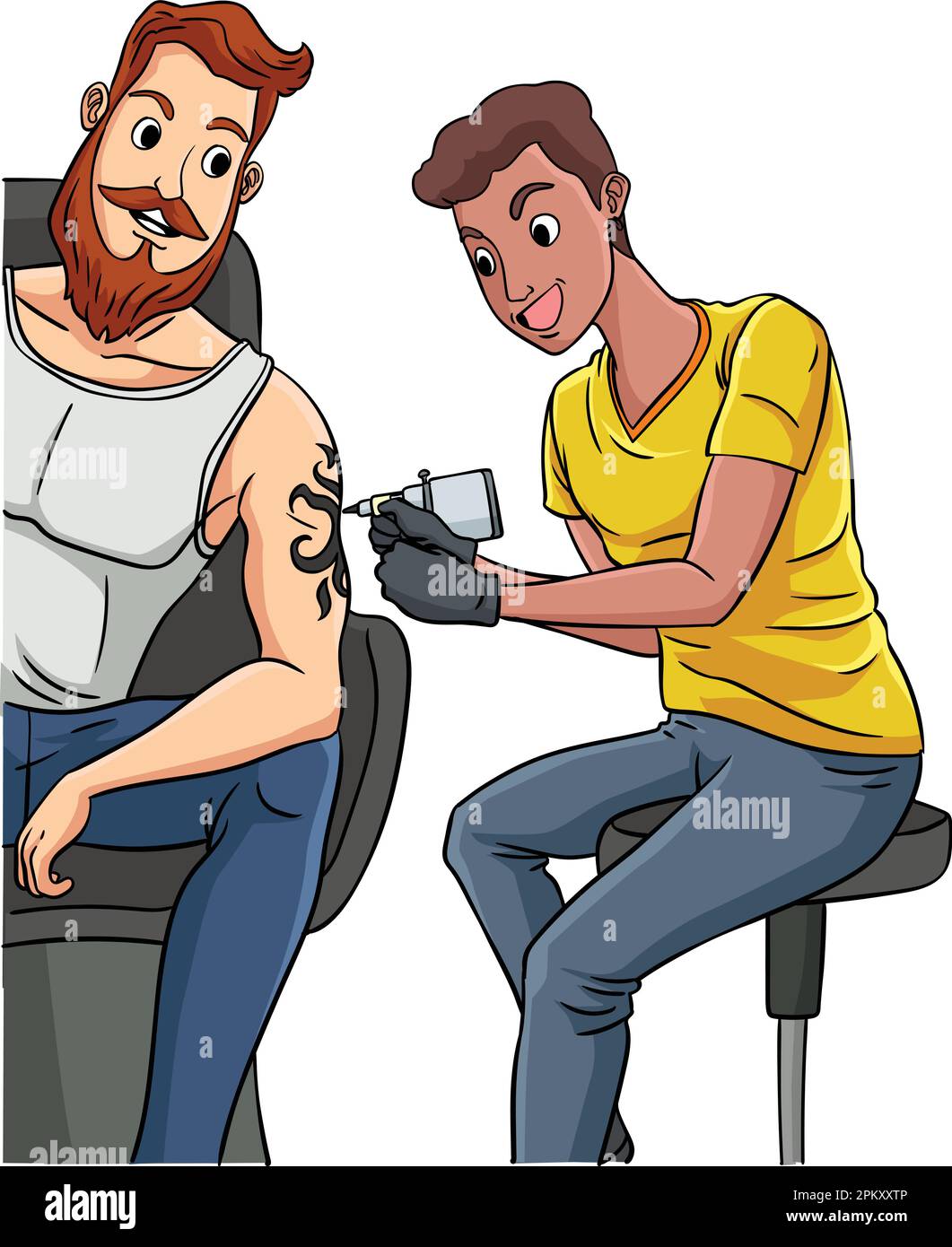 Tattoo Artist Cartoon Colored Clipart Illustration Stock Vector Image ...