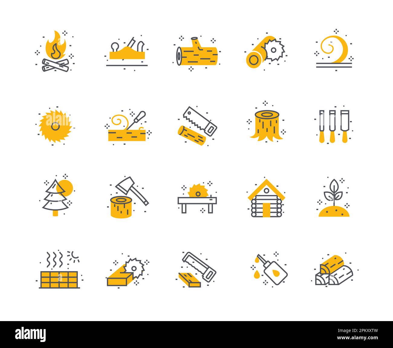 Logging icons color set Stock Vector Image & Art - Alamy