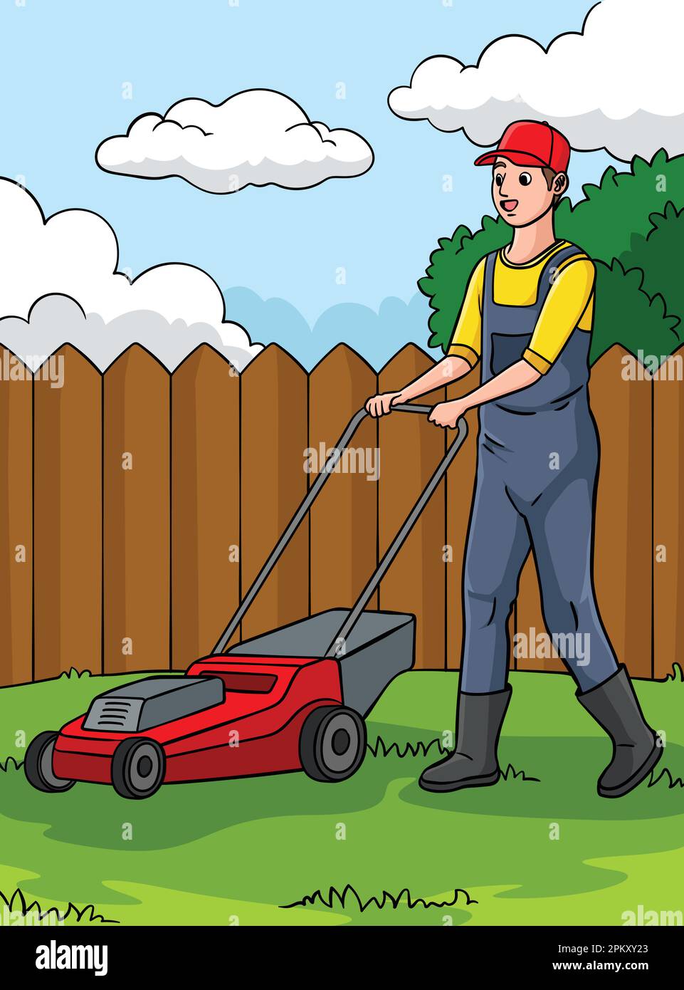 Mower cartoon hi-res stock photography and images - Alamy