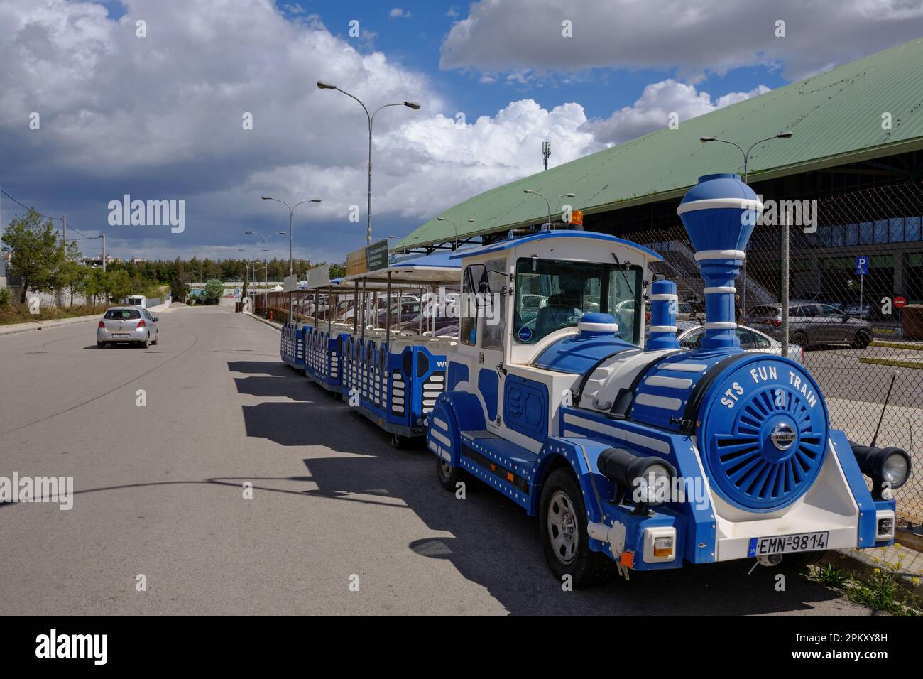 Tourist Train abandoned at the Galatsi Olympic Hall, currently used as ...