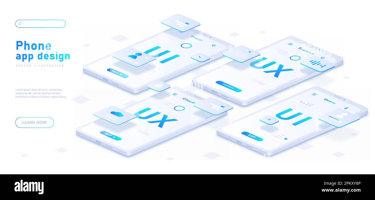 Phone app design Stock Vector Image & Art - Alamy