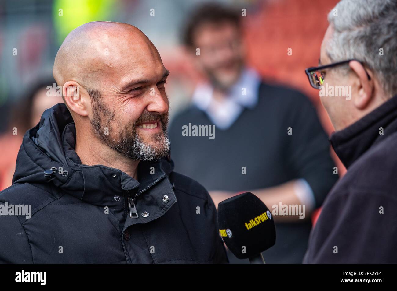 Luke Williams manager of Notts County has a pre-match interview with ...