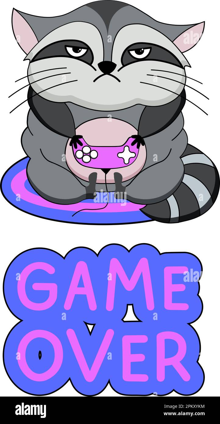 Just a funny raccoon. Fat cute raccoon gamer Stock Vector Image & Art ...