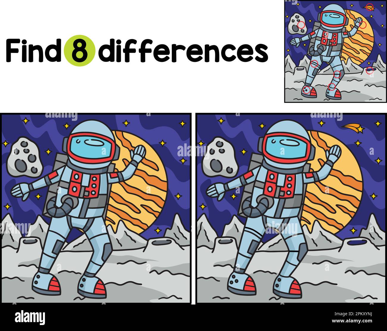 Astronaut in Space Find The Differences Stock Vector Image & Art - Alamy