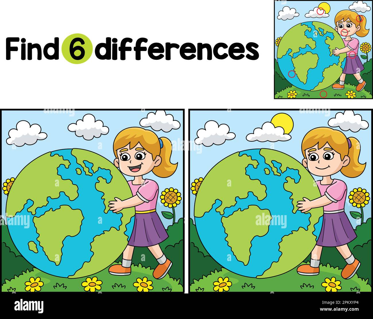 Girl holding planet in Stock Vector Images - Alamy