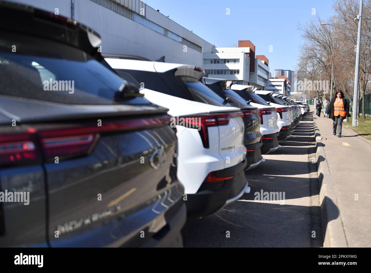 Moscow. At the building of the automobile plant 'Moskvich' Stock Photo ...