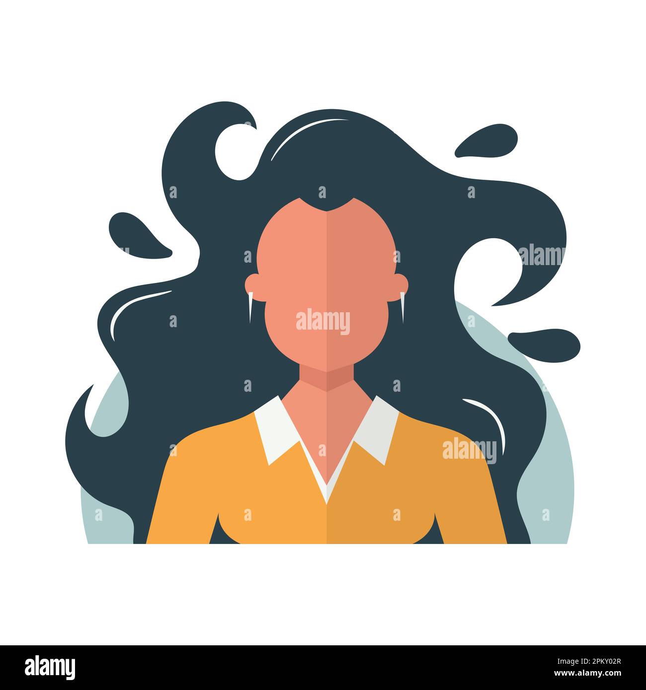Female face avatar illustration. Vector on white. Flat design in trendy ...