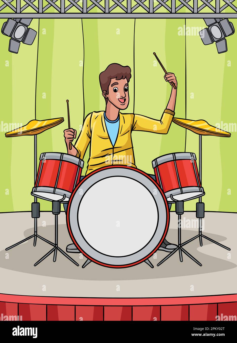 Cartoon drummer hi-res stock photography and images - Alamy