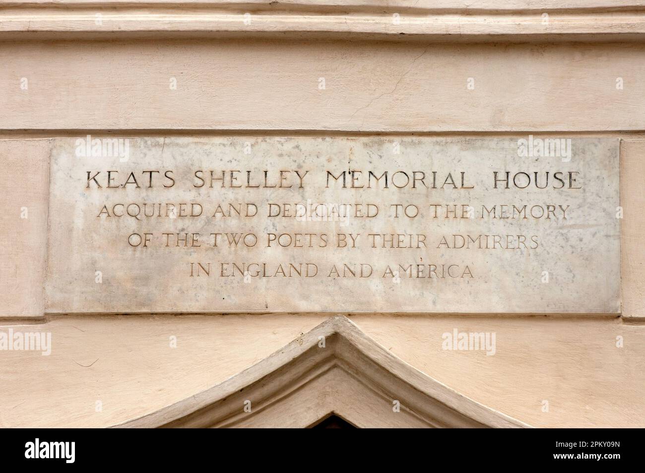Marble plaque at Keats - Shelley Memorial House, Piazza di Spagna, Rome ...