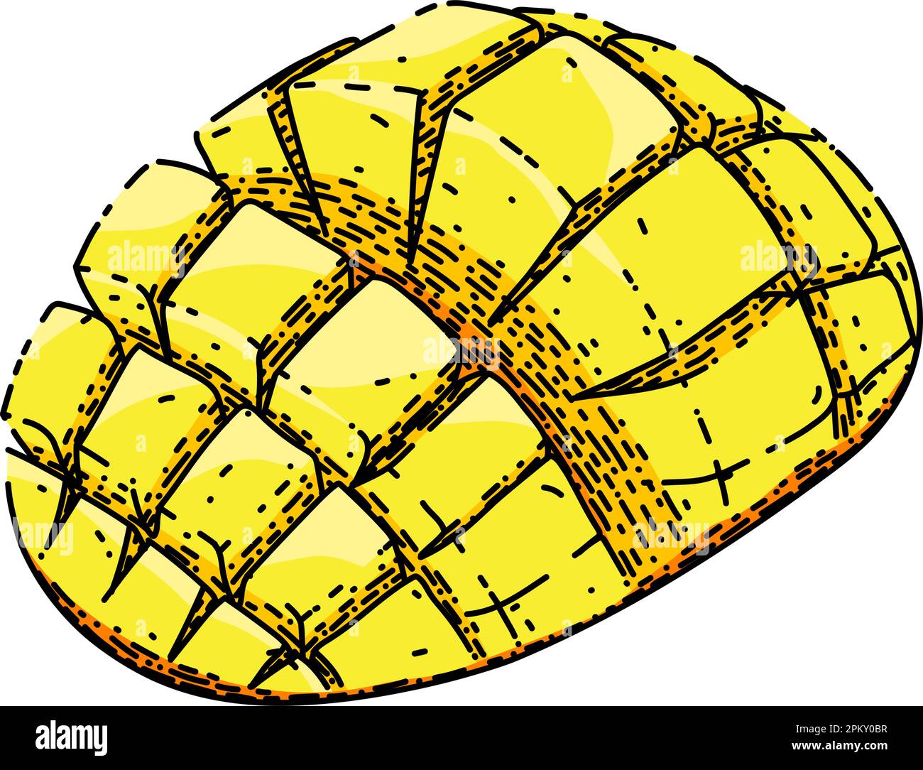 mango cubes fruit sketch hand drawn vector Stock Vector Image & Art - Alamy