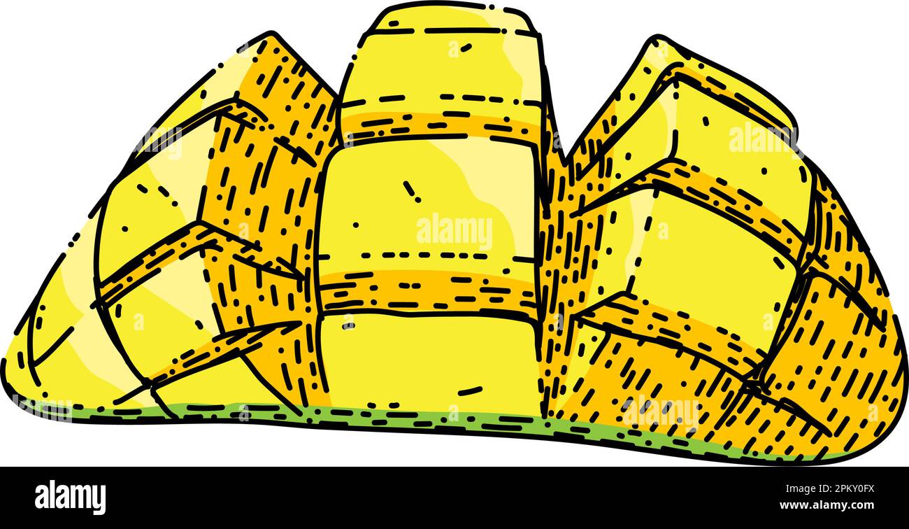 mango cubes cut sketch hand drawn vector Stock Vector Image & Art - Alamy