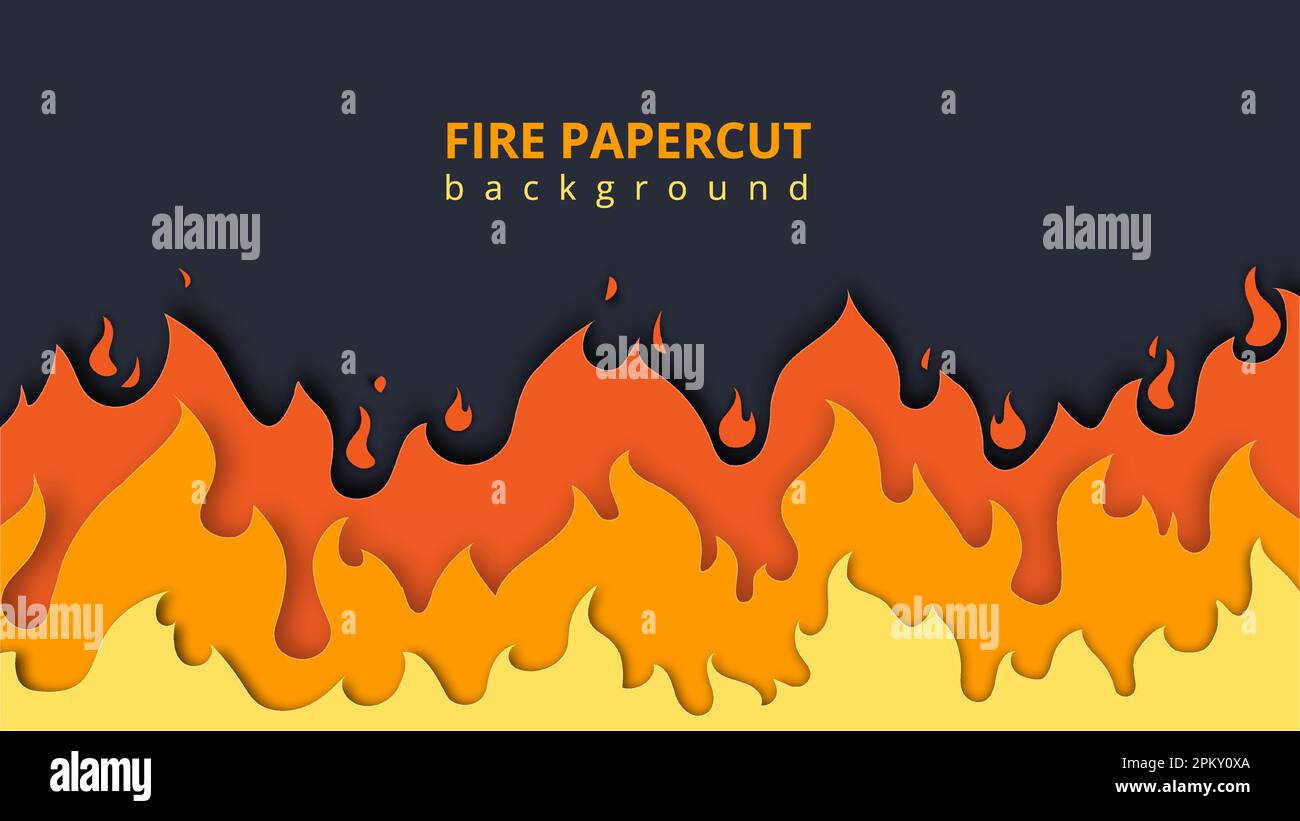 Papercut fire background Stock Vector Image & Art - Alamy