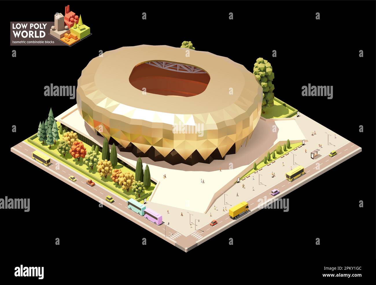 Vector isometric stadium building. Modern sports venue exterior. Sport ...