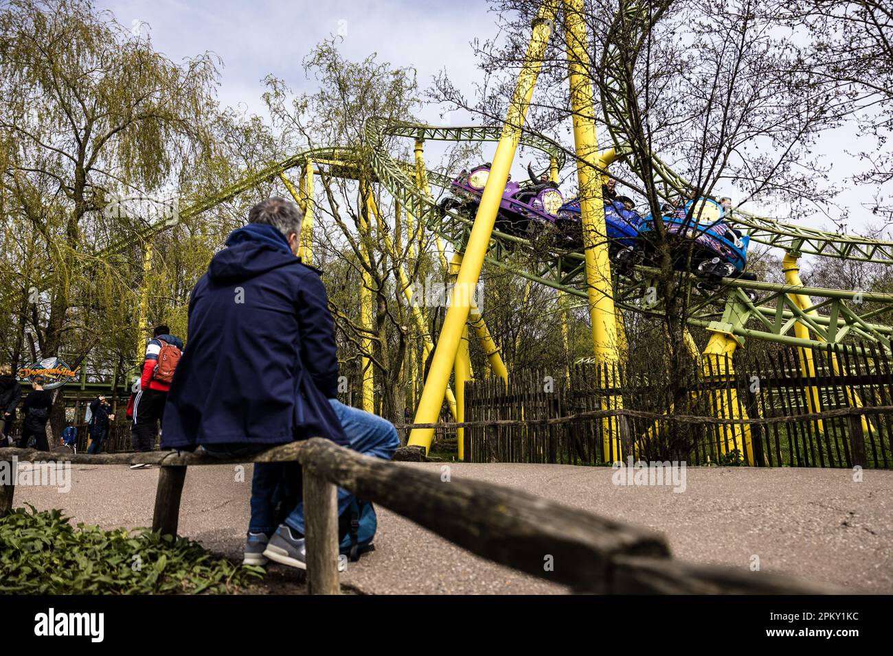 SEVENUM - Day trippers on Easter Monday in Toverland theme park. Easter ...