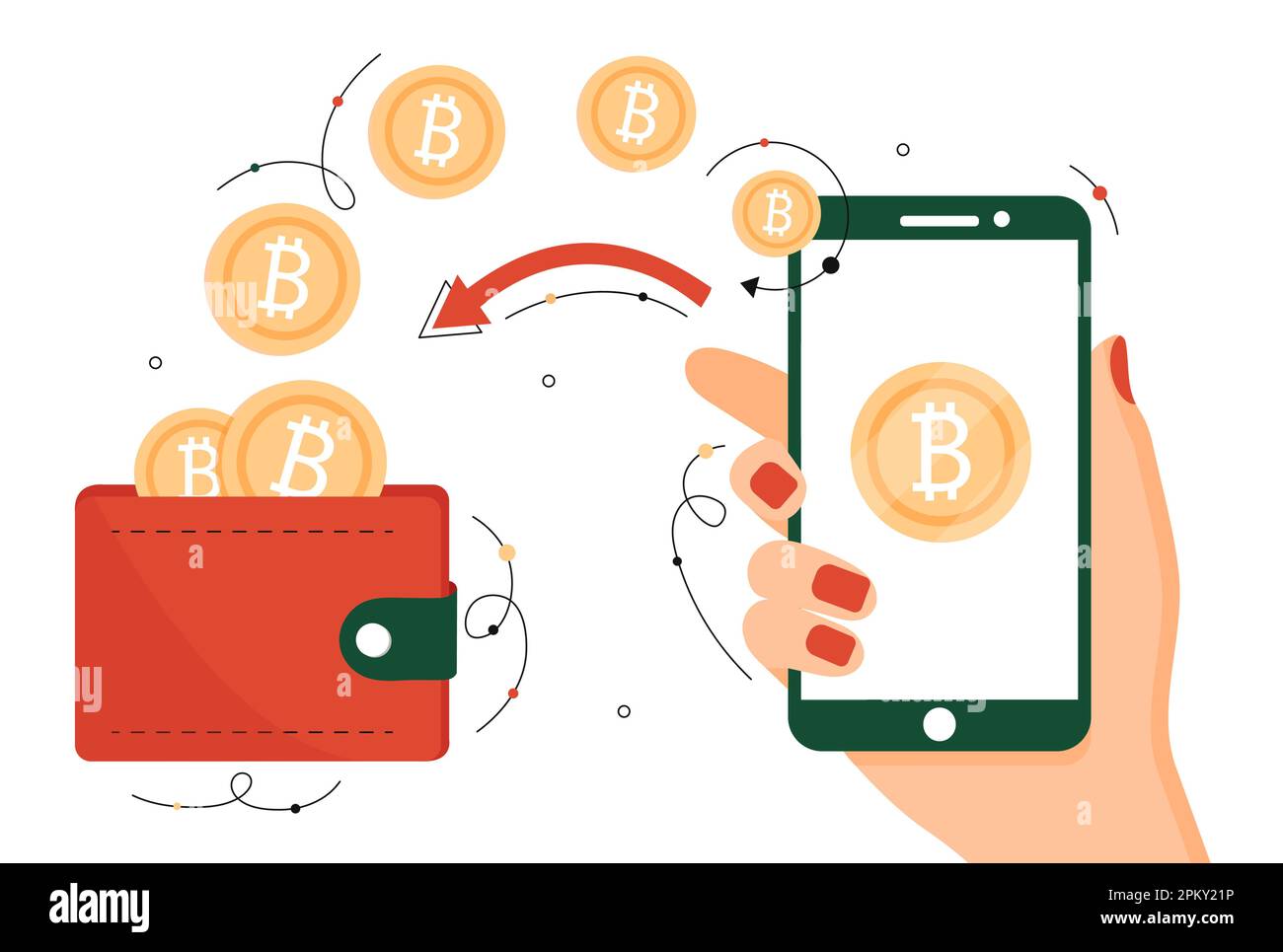 Currency crypto wallet cartoon Stock Vector Images - Alamy