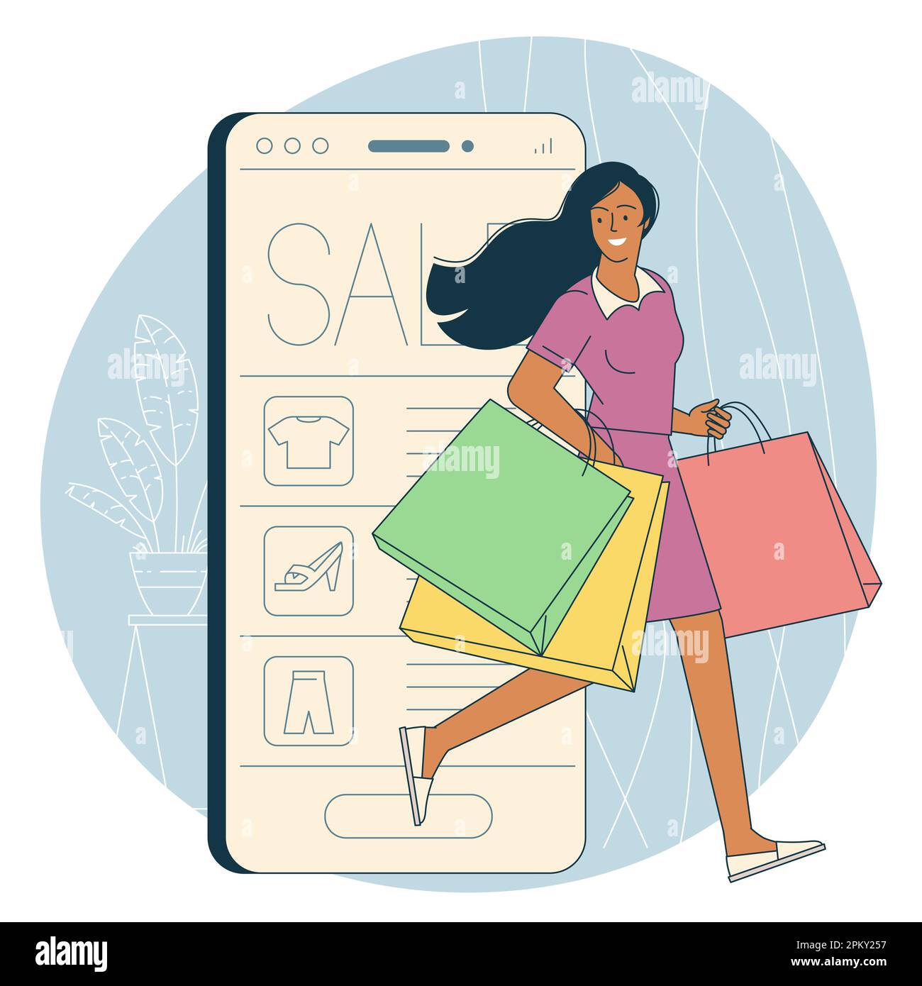 Mobile shopping vector concept Stock Vector Image & Art - Alamy