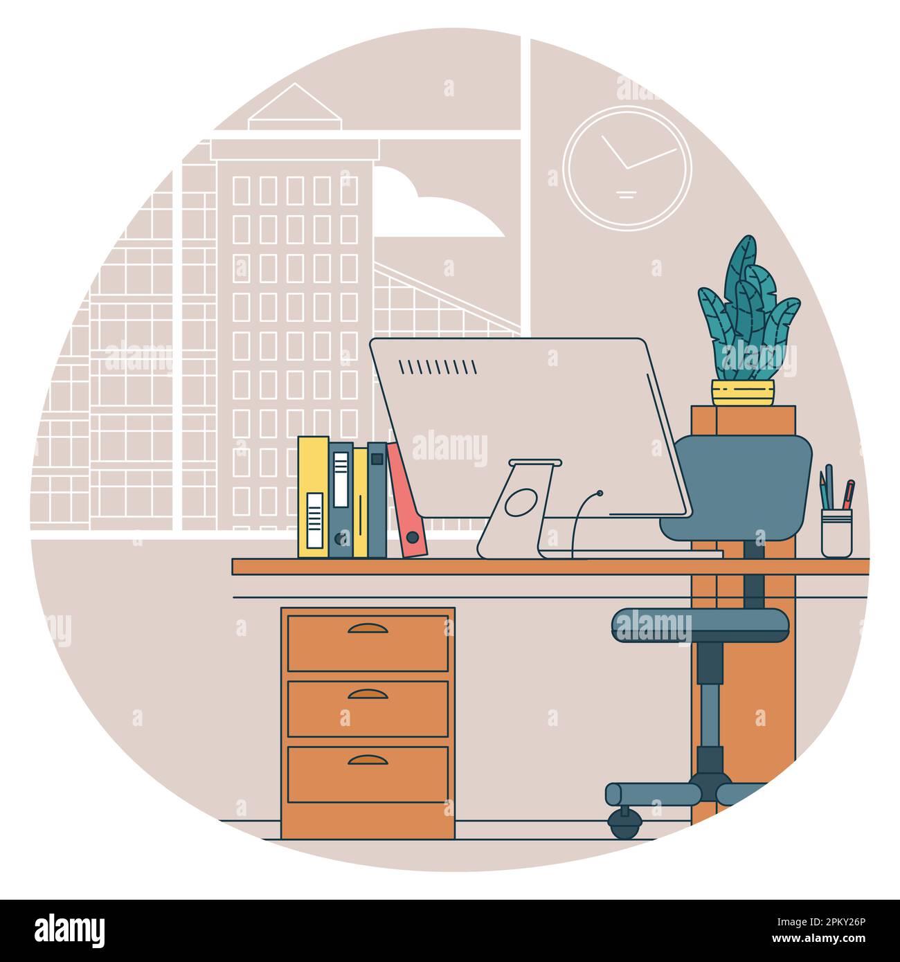 Inside remote office Stock Vector Images - Alamy