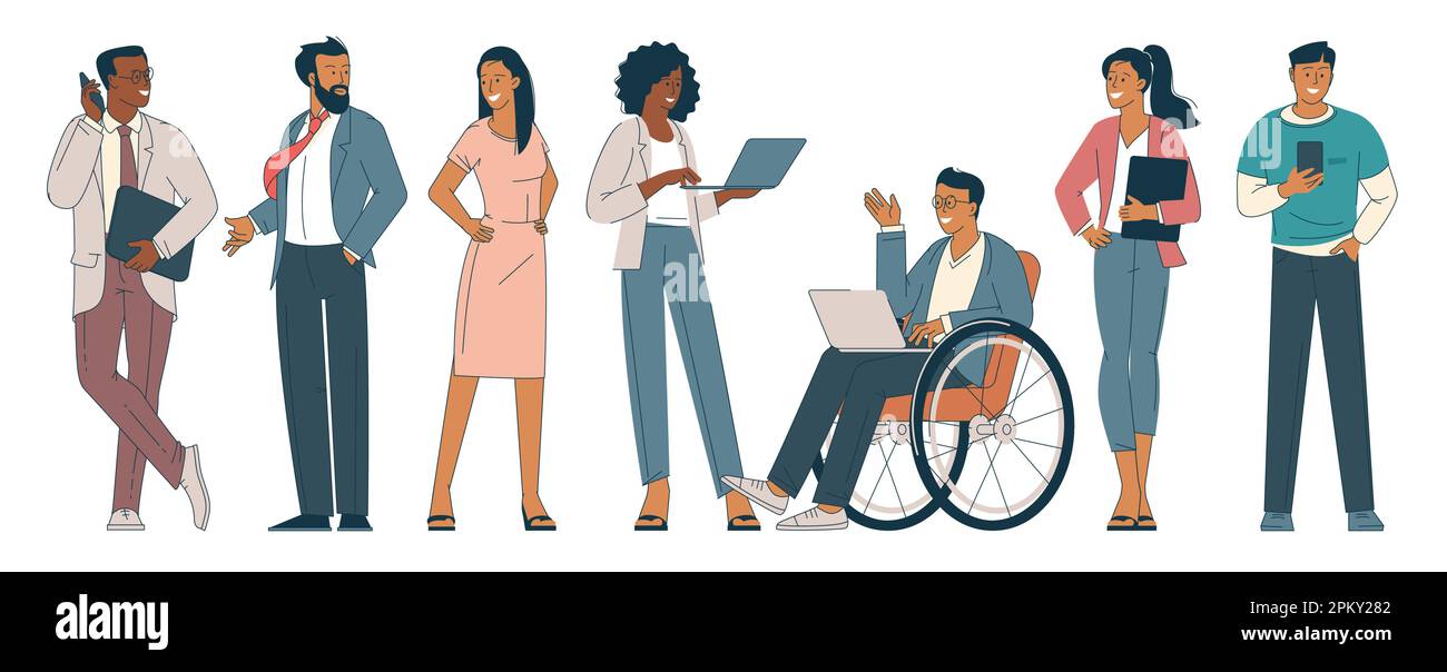 Portrait group multiethnic business Stock Vector Images - Alamy