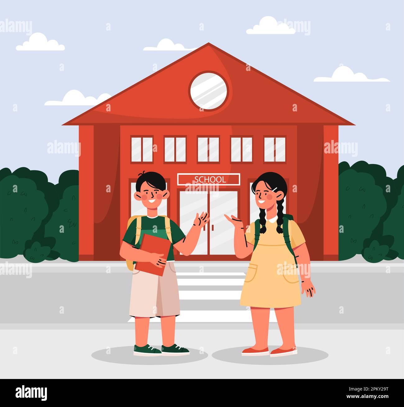 Middle school girl student Stock Vector Images - Alamy