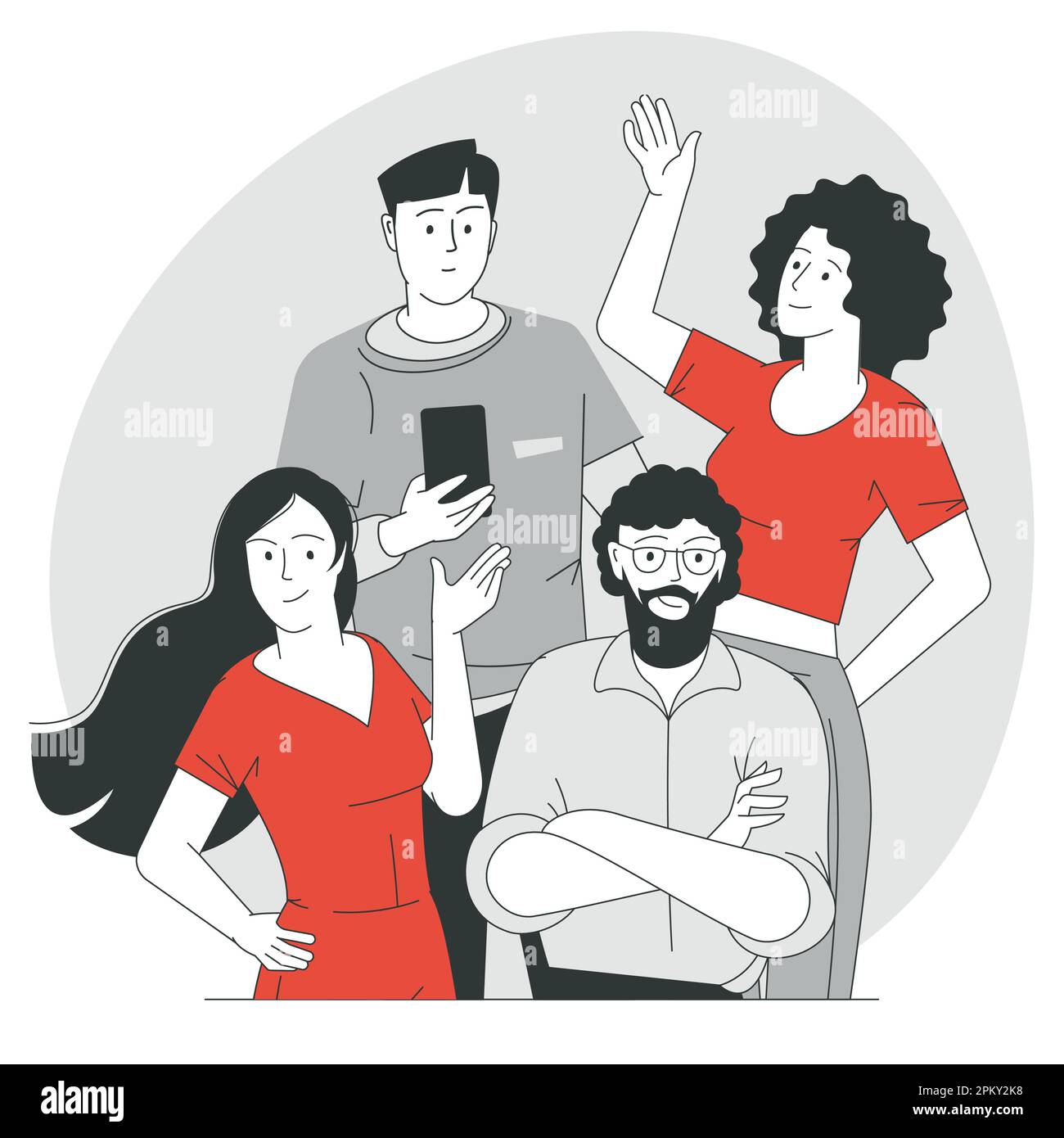 Portrait group multiethnic business Stock Vector Images - Alamy