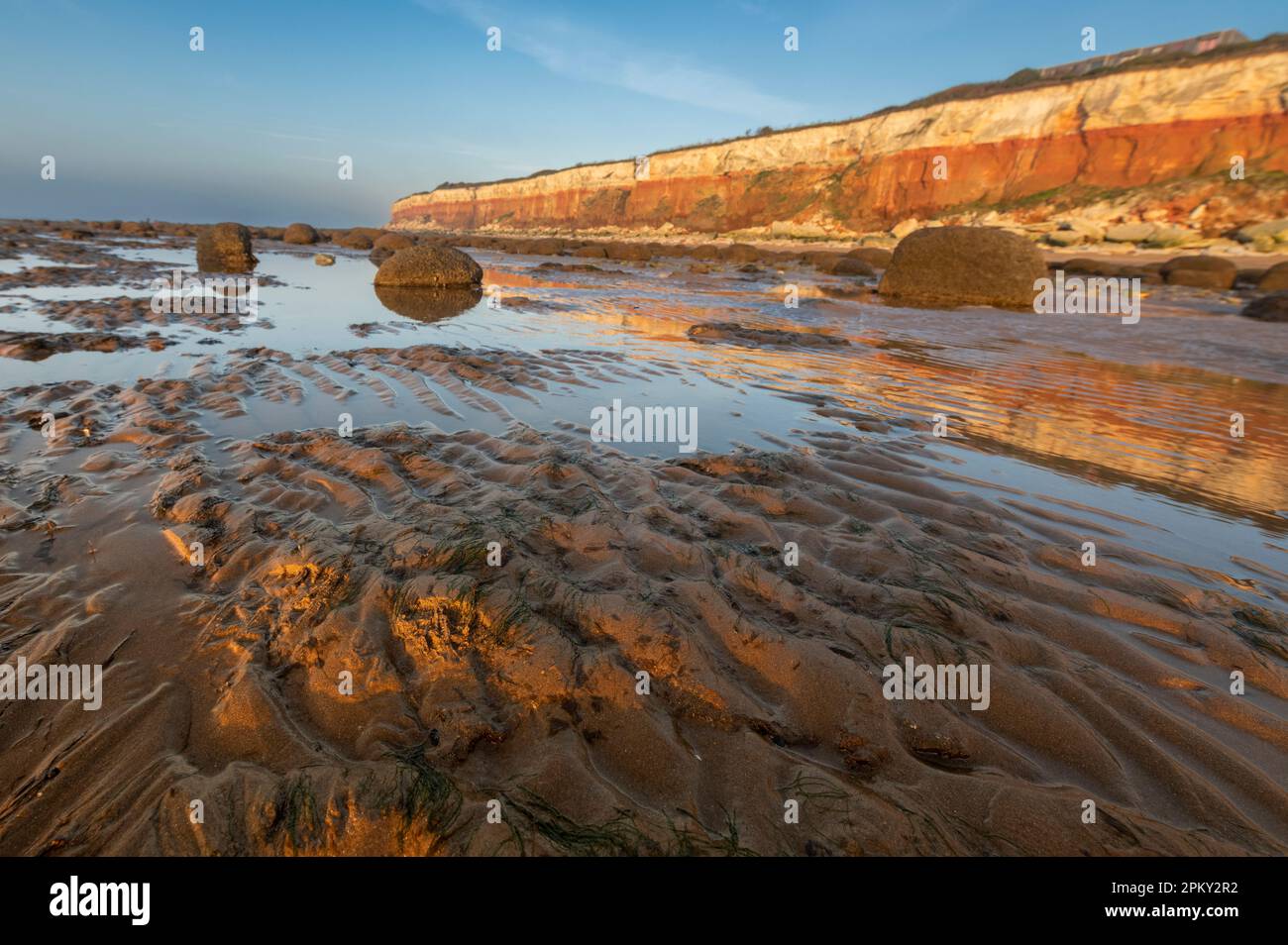Hunstanton beach at sunset Norfolk uk Stock Photo - Alamy