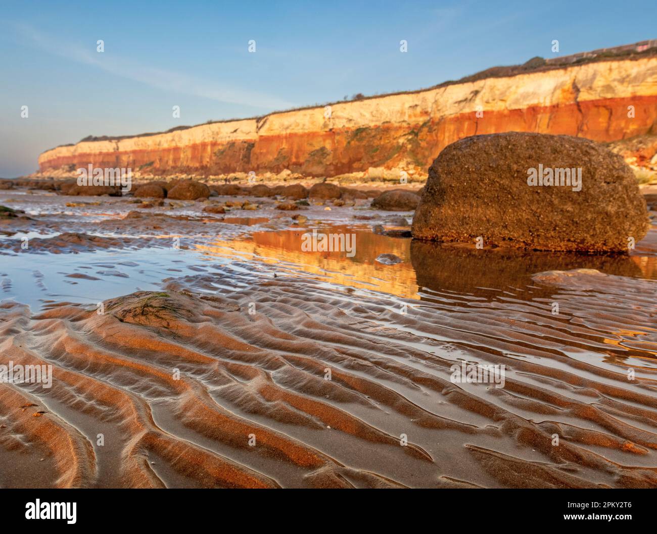Hunstanton beach at sunset Norfolk uk Stock Photo - Alamy