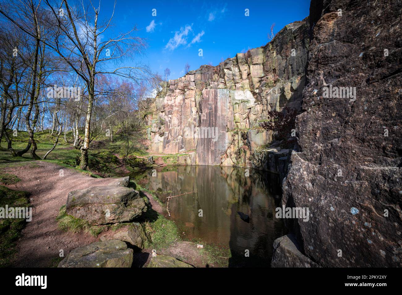 Bolehill quarry Lawrencefield Peak District Derbsyhire uk Stock Photo ...