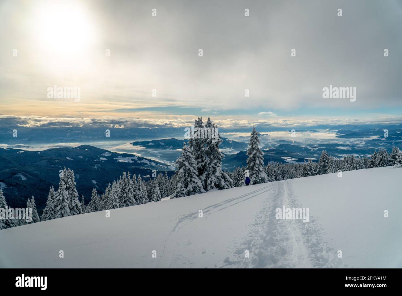 This stunning winter landscape in Austria showcases an impressive snow ...