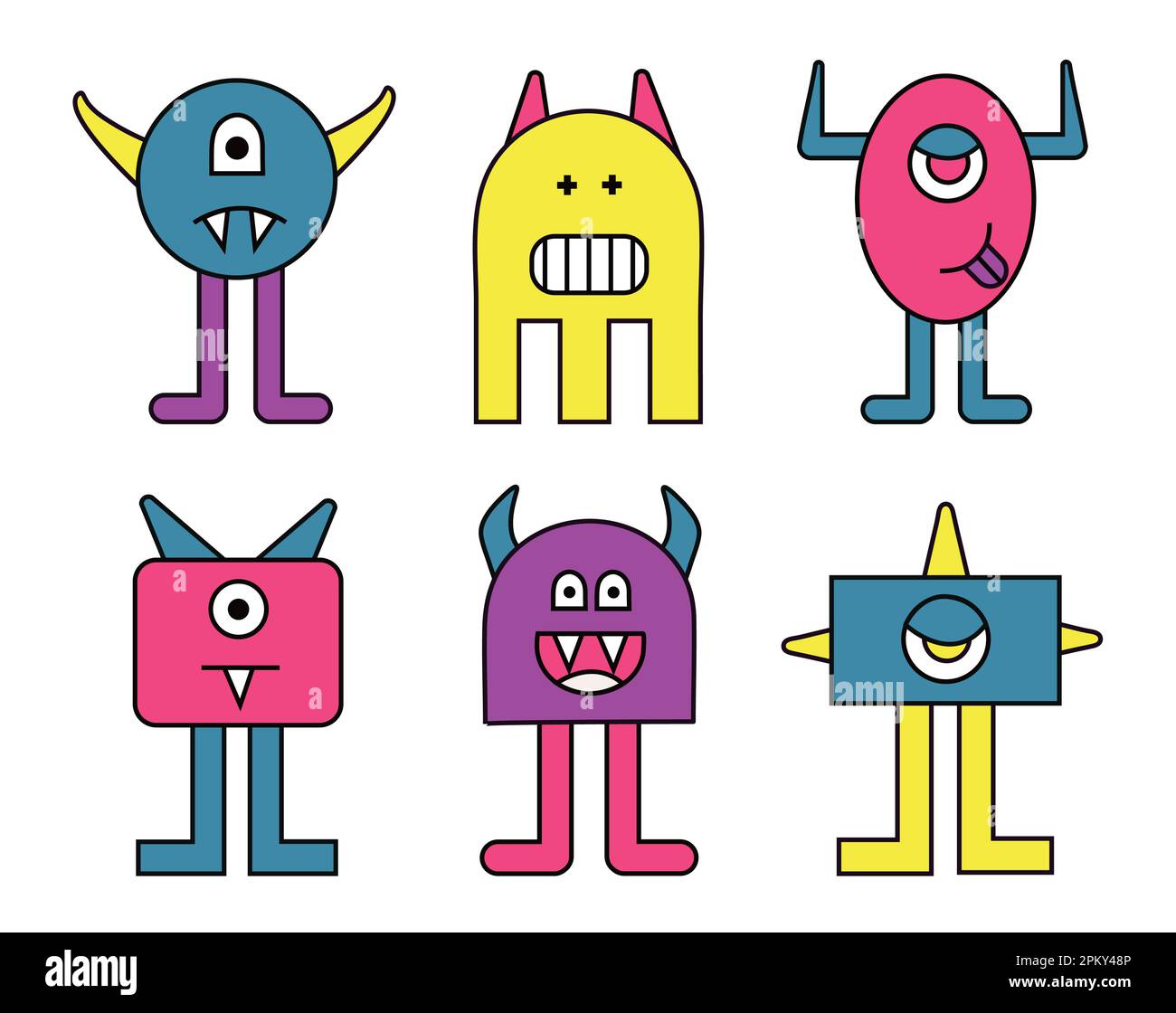 Set of monsters Stock Vector Image & Art - Alamy