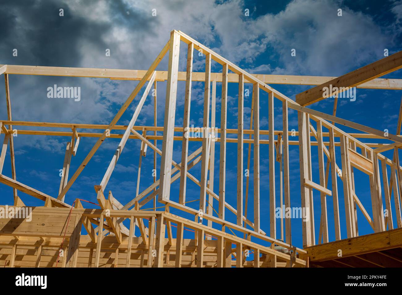 During construction of new home framing beam stick was used to support ...