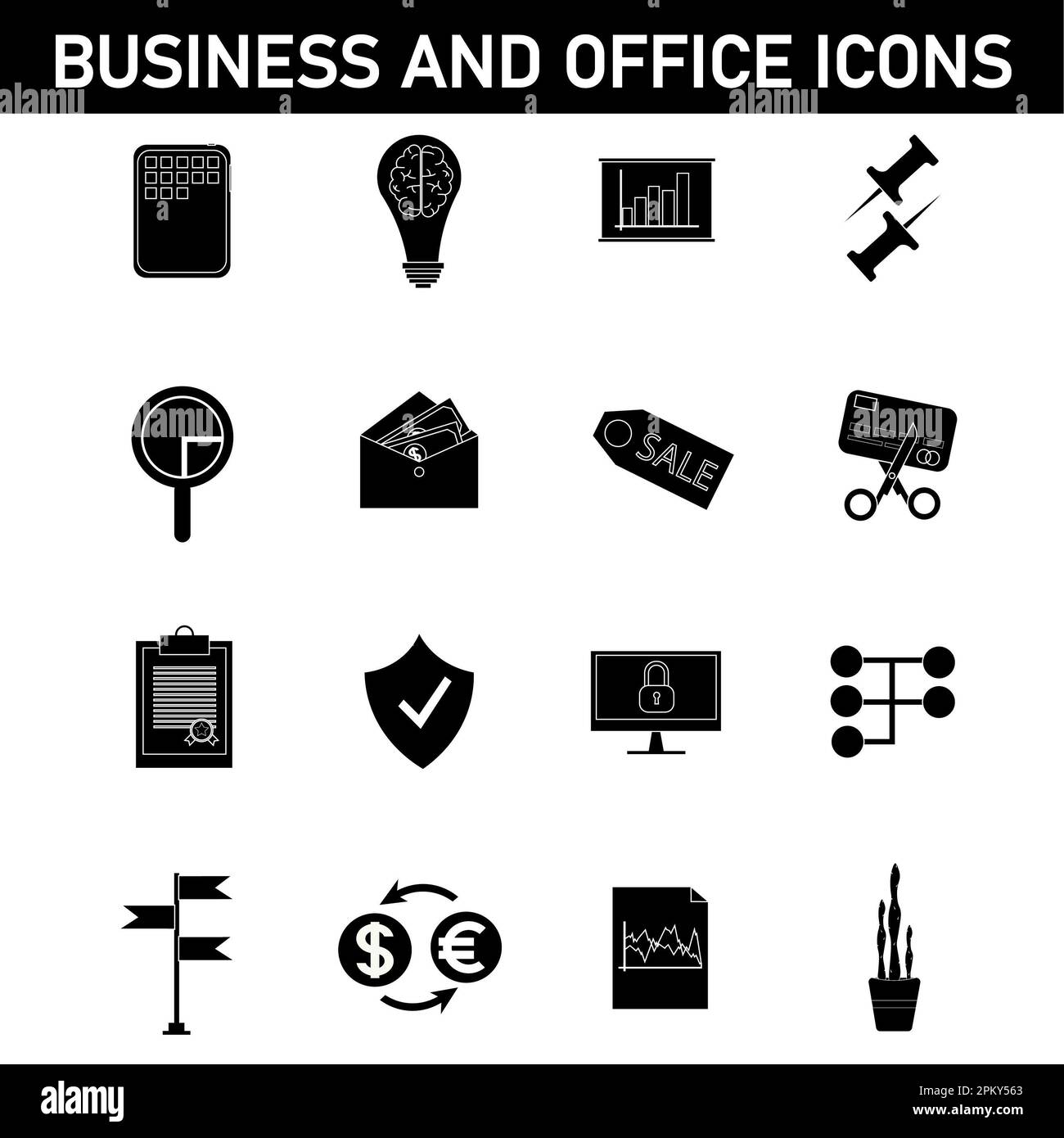 Collection of simple icons on the topic: business and office. Isolated ...