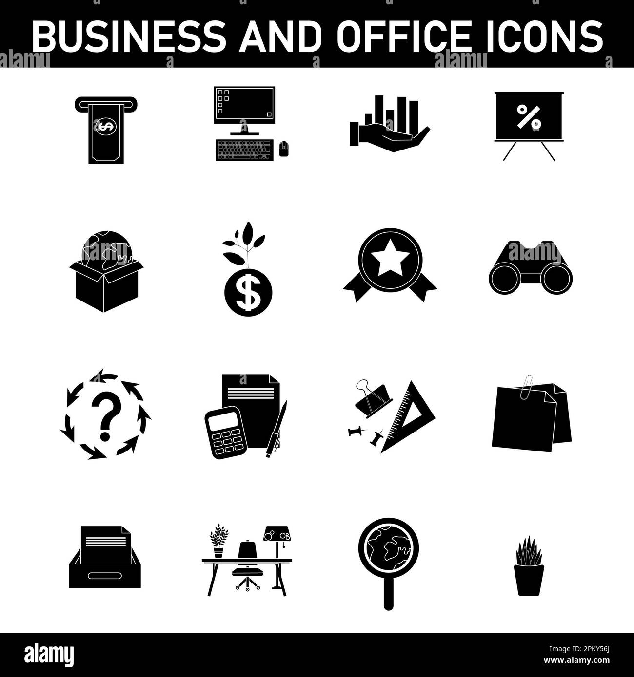 Collection of simple icons on the topic: business and office. Isolated ...