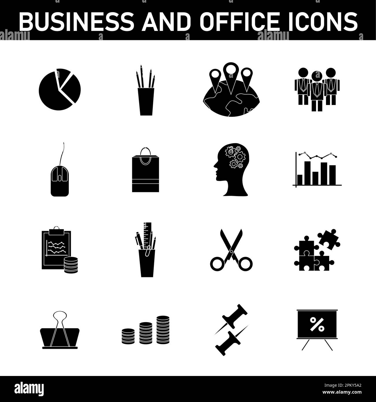 Collection of simple icons on the topic: business and office. Isolated ...