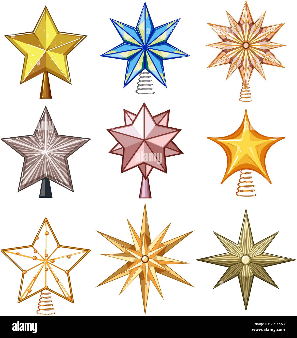 christmas star set cartoon vector illustration Stock Vector Image & Art ...