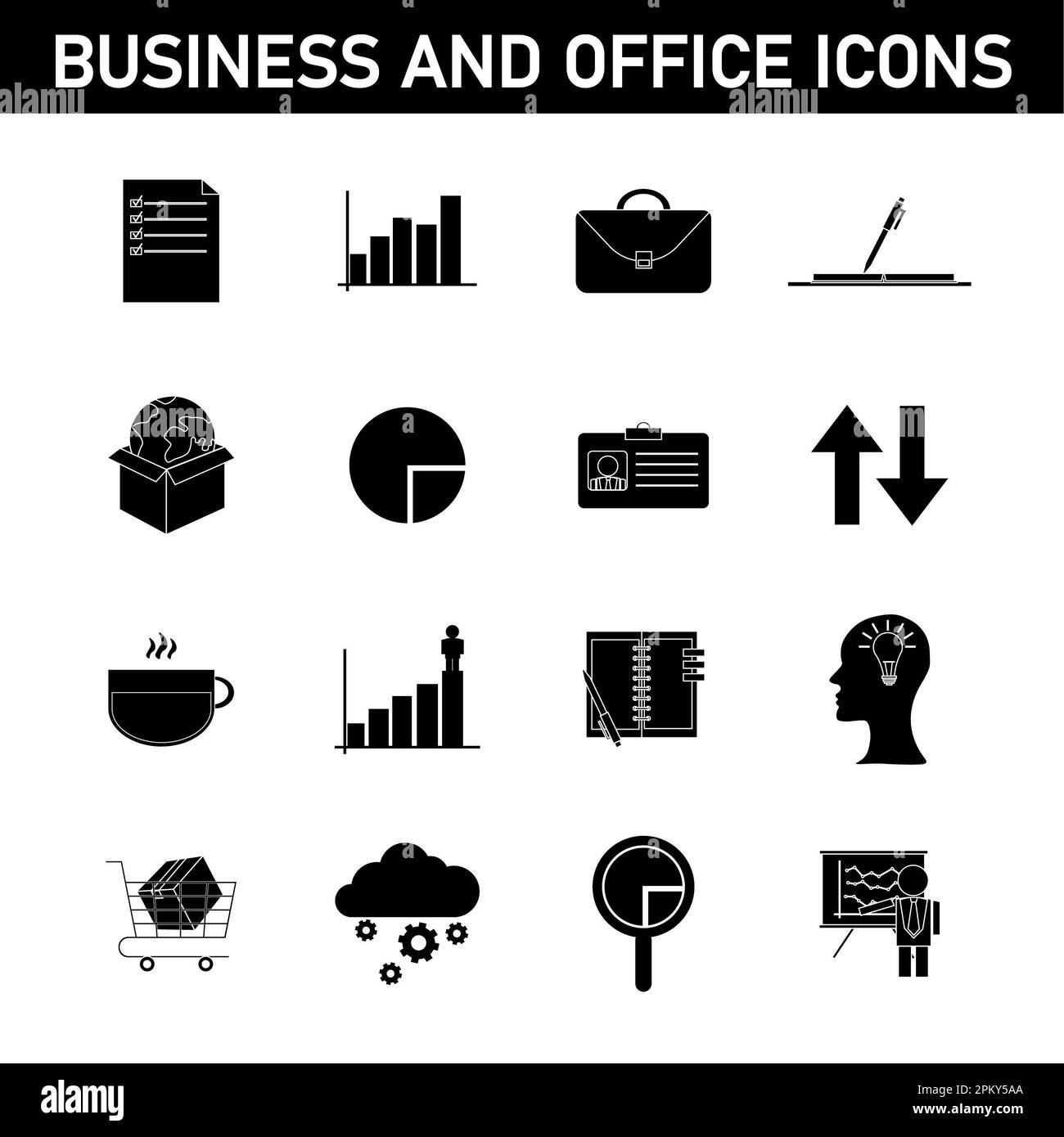Collection of simple icons on the topic: business and office. Isolated ...