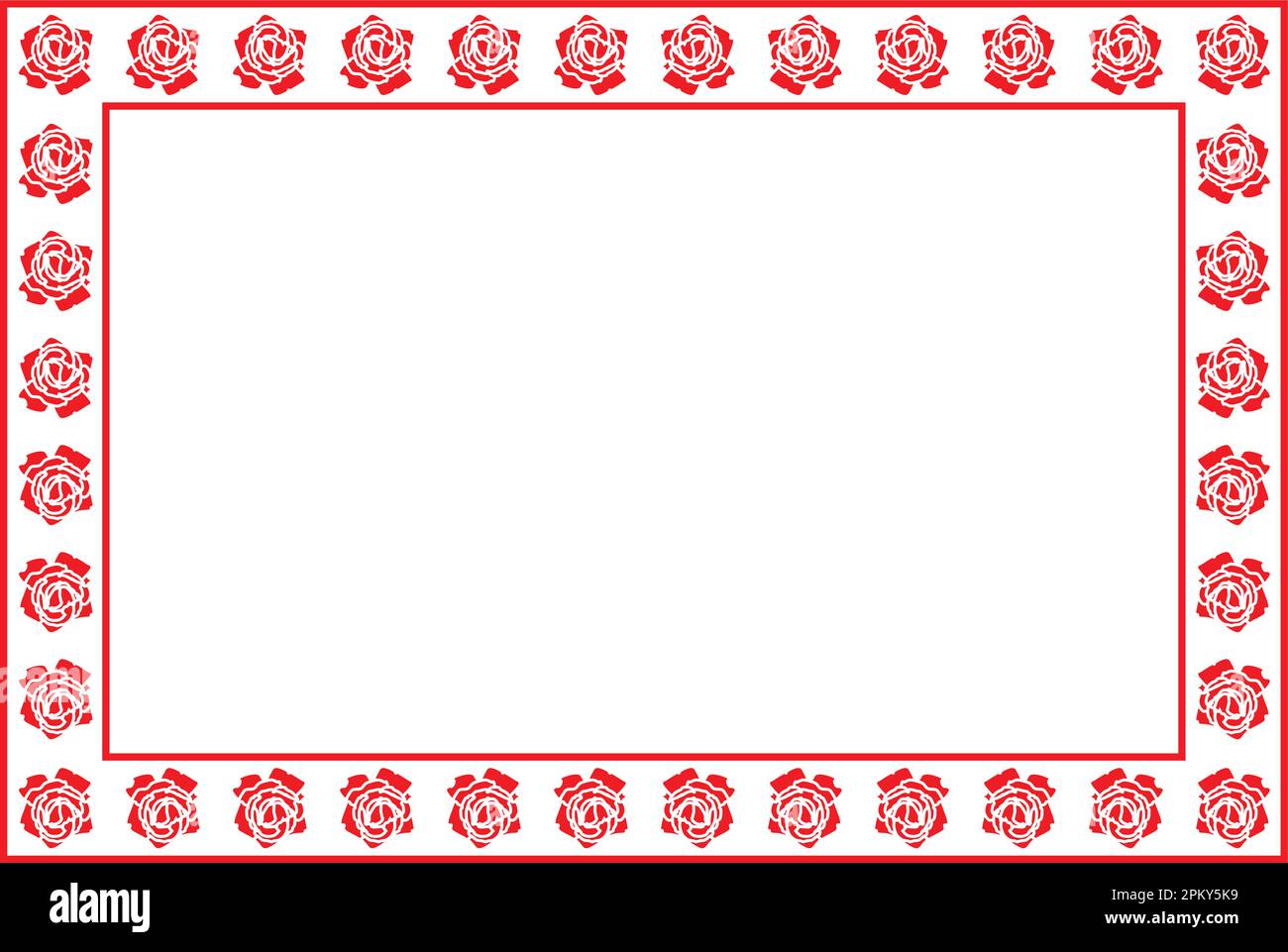 Red Rose Rectangle Border Stock Vector Image & Art - Alamy