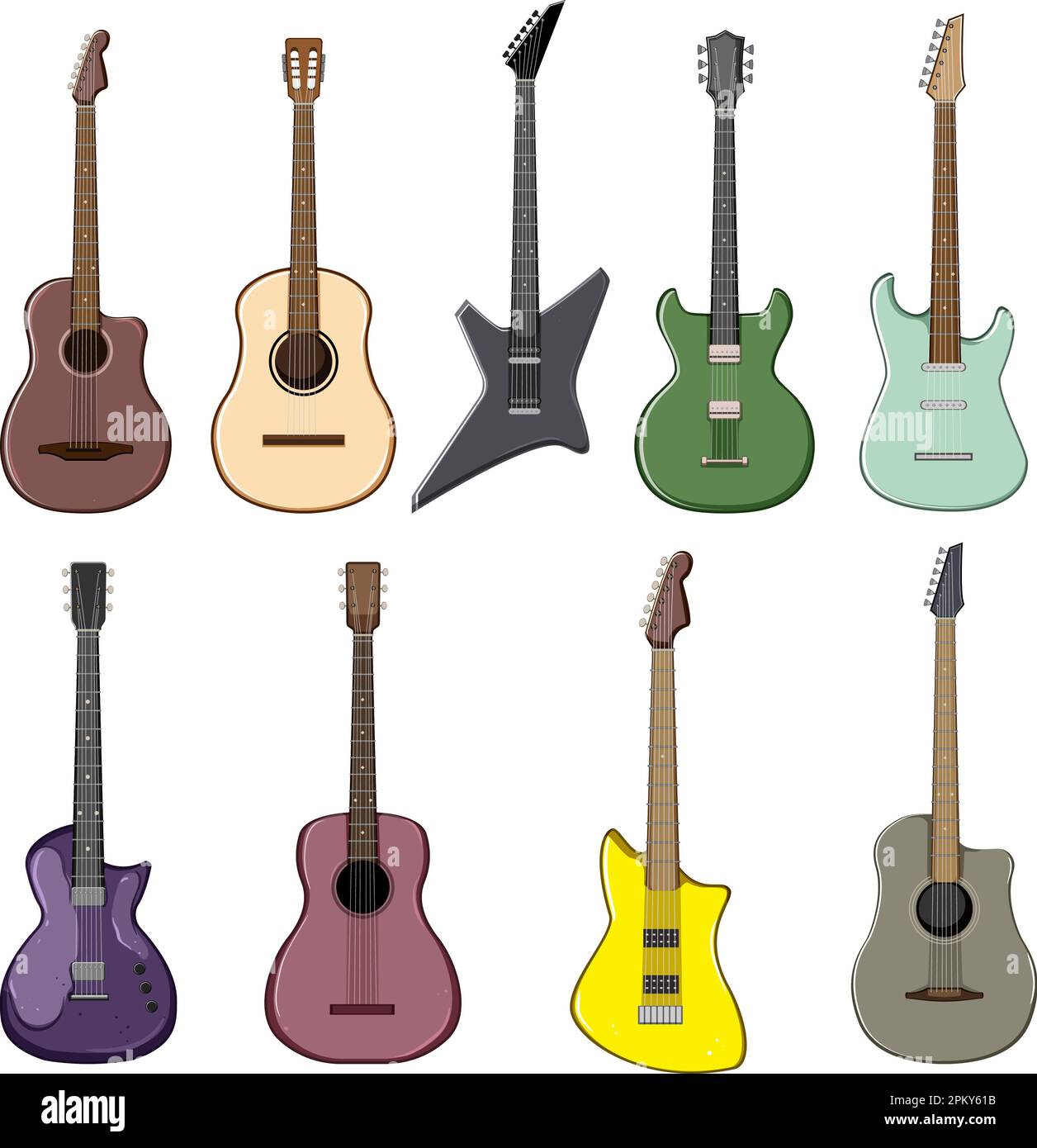 Guitar Music Set Cartoon Vector Illustration Stock Vector Image And Art Alamy