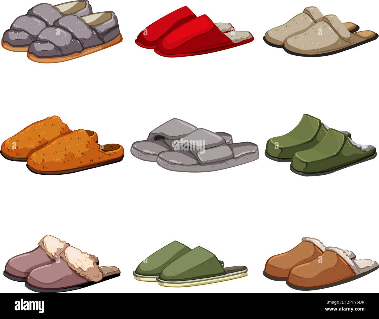 man slippers set cartoon vector illustration Stock Vector Image & Art ...