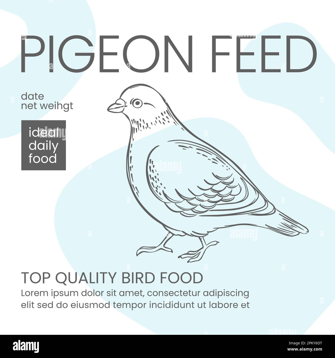PIGEON FOOD Bird Feed Packaging Design Sketch Vector Illustration ...