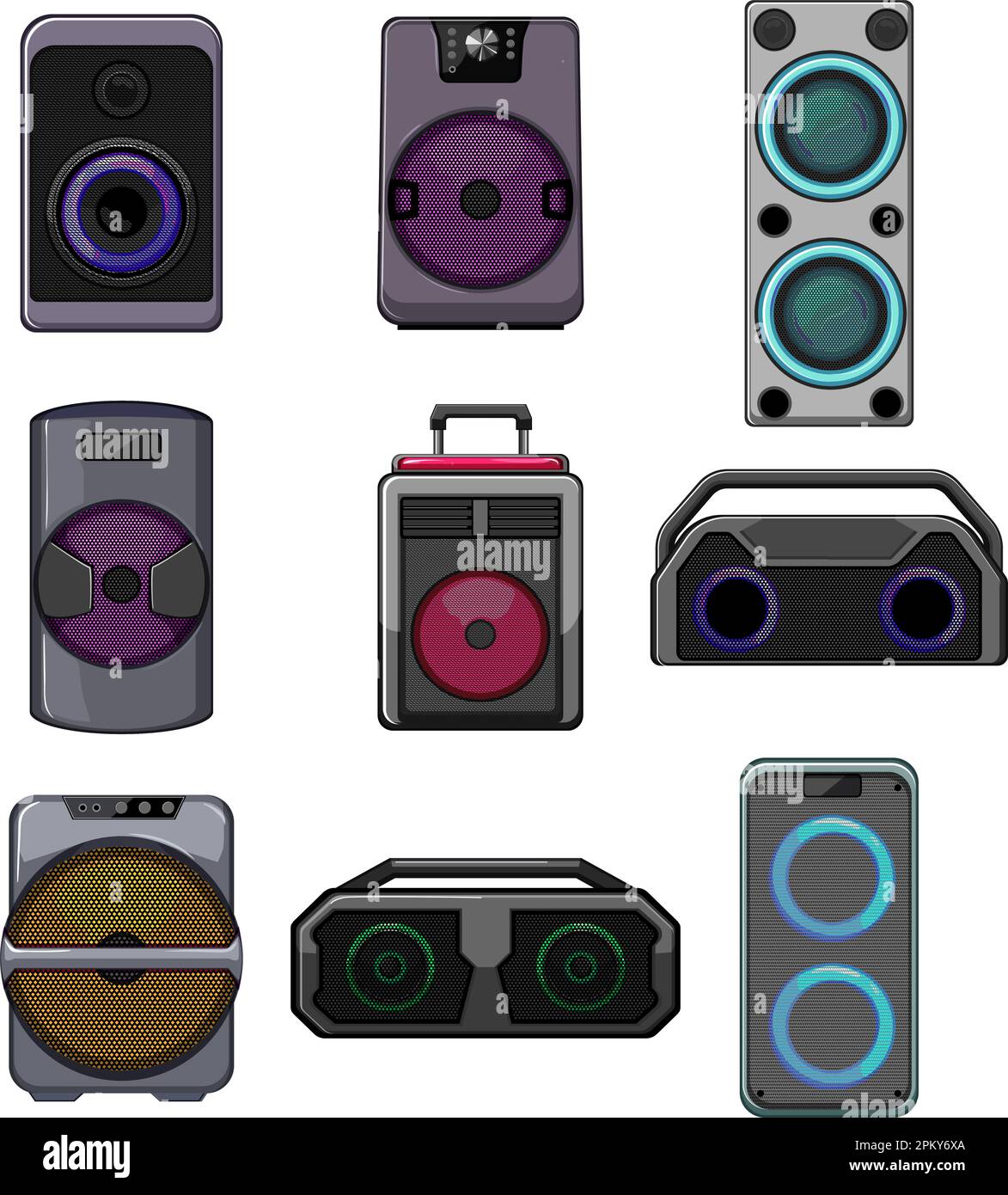 partybox sound set cartoon vector illustration Stock Vector Image & Art ...