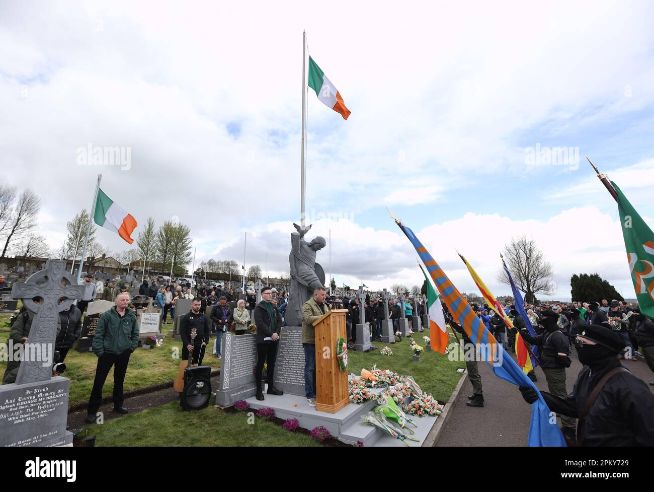 Patrick Gallagher (centre left) listens as Stephen Murney (centre right ...